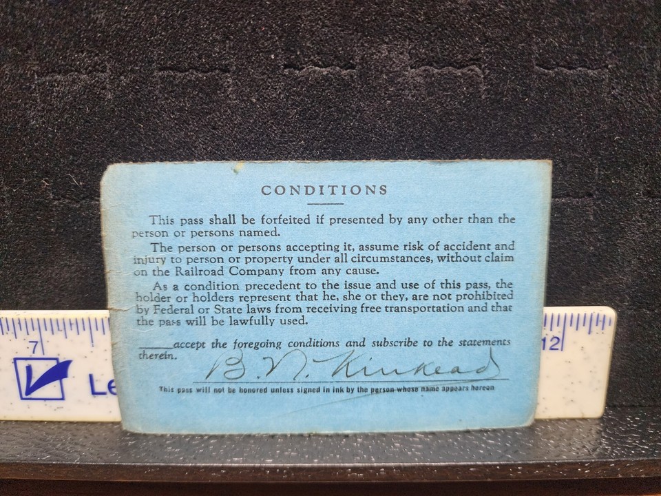 1942 Reading Railroad Pass Ticket Order Of Railroad Telegraphers | eBay