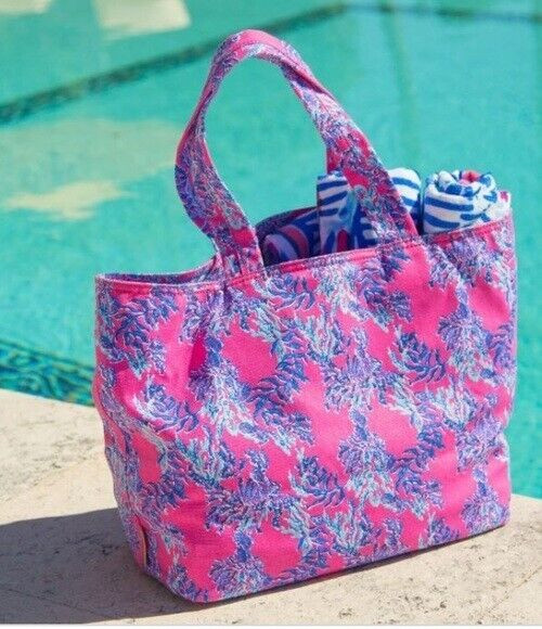 Lilly Pulitzer Pink Samba Tote Bag Large Canvas 21" x… - Gem