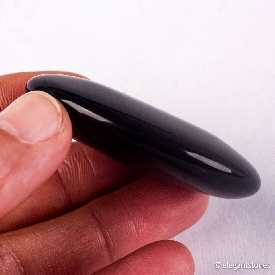 33g54mm Black Obsidian Palm Worry Stone Natural Crystal Quartz Healing ...