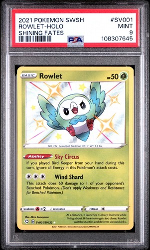 2021 POKEMON SWORD & SHIELD SHINING FATES #SV001 ROWLET-HOLO PSA 9 | eBay