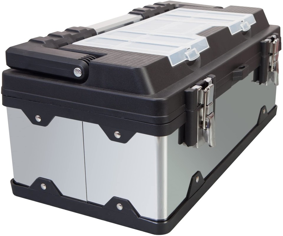 18-Inch Tool Box Stainless Steel&Plastic Portable Toolbox Storage ...