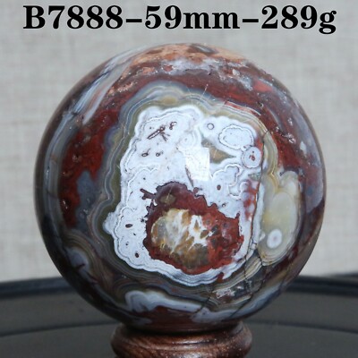 B7888-59mm-289g Natural Polished Mexico Banded Agate Crystal Sphere ...