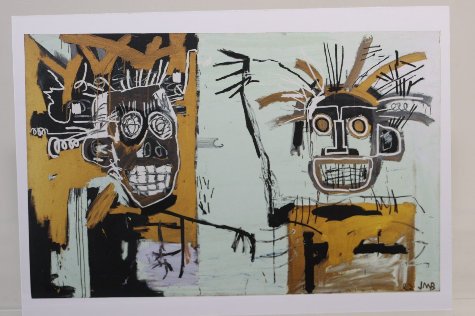 JEAN-MICHEL BASQUIAT: "TWO HEADS ON GOLD" 1982, rare Art-Postcard NEW ...