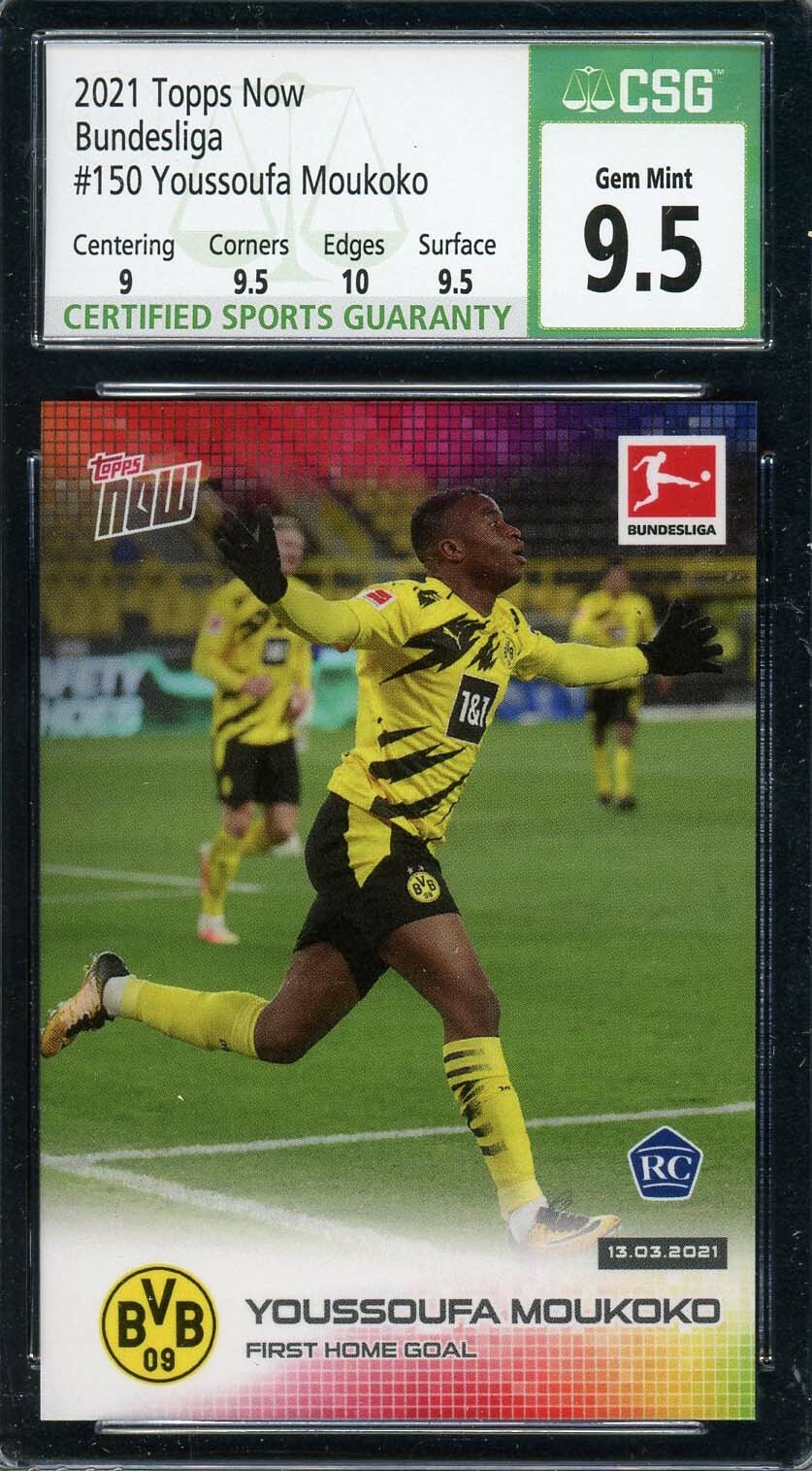 Youssoufa Moukoko 2021 Topps Now Soccer Rookie Card RC 1 #150 Graded ...