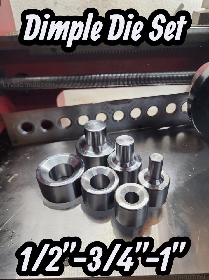 Dimple Die Set 3 Piece Set 1/2" 3/4" 1" metal fabrication tools hole ...