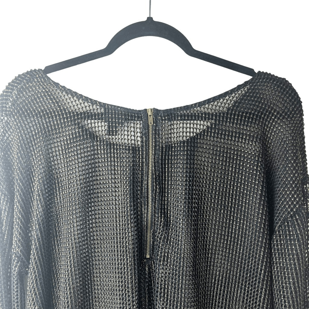 Rock & Republic See Through Mesh Net Long Sleeve Shir… - Gem