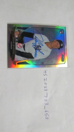 2013 Bowman Chrome Adam Warren signed baseball card | eBay