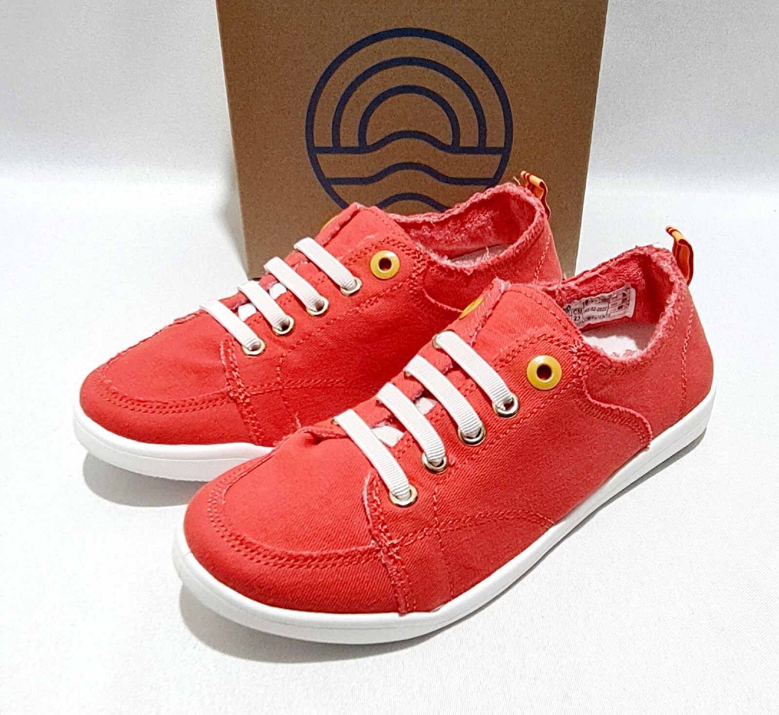 Vionic Pismo Poppy Red Shoes UK 4 New Canvas Vegan Friendly Beach ...