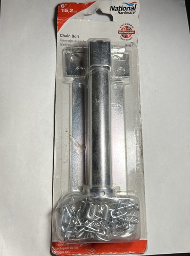 National Chain Bolt 6" Zinc Plated Steel N150-771 Weatherguard Exterior ...