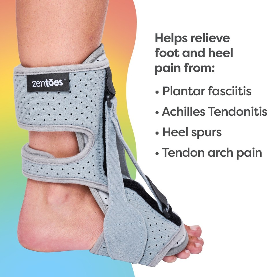 ZenToes Plantar Fasciitis Heel Pain Relief Night Splint Brace for Foot ...