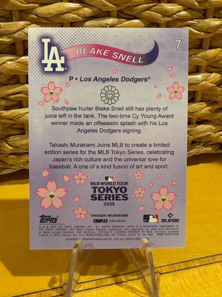R992 2025 Topps World Tour Tokyo Takashi Murakami Blake Snell Purple ...