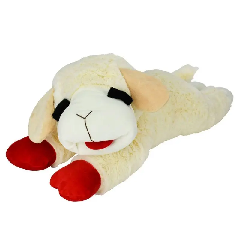 Jumbo Lamb Chop Dog Toy 24 Inch Plush Squeaky Interactive Chew Cuddle ...