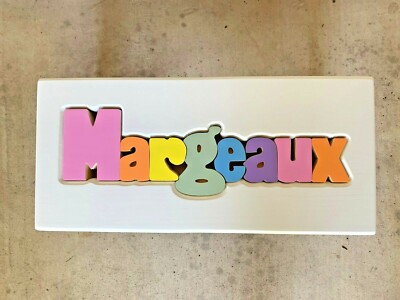 Damhorst Toys "Margeaux" Wooden Puzzle Stool Table Removable Letters ...