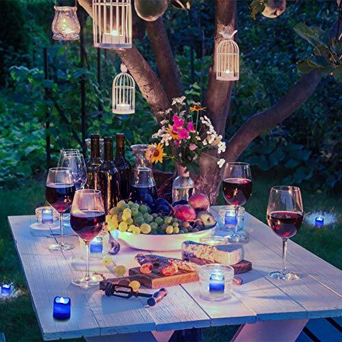 Blue Light Candles Romantic Led Blue Candles 24 Packs Flameless Blue ...