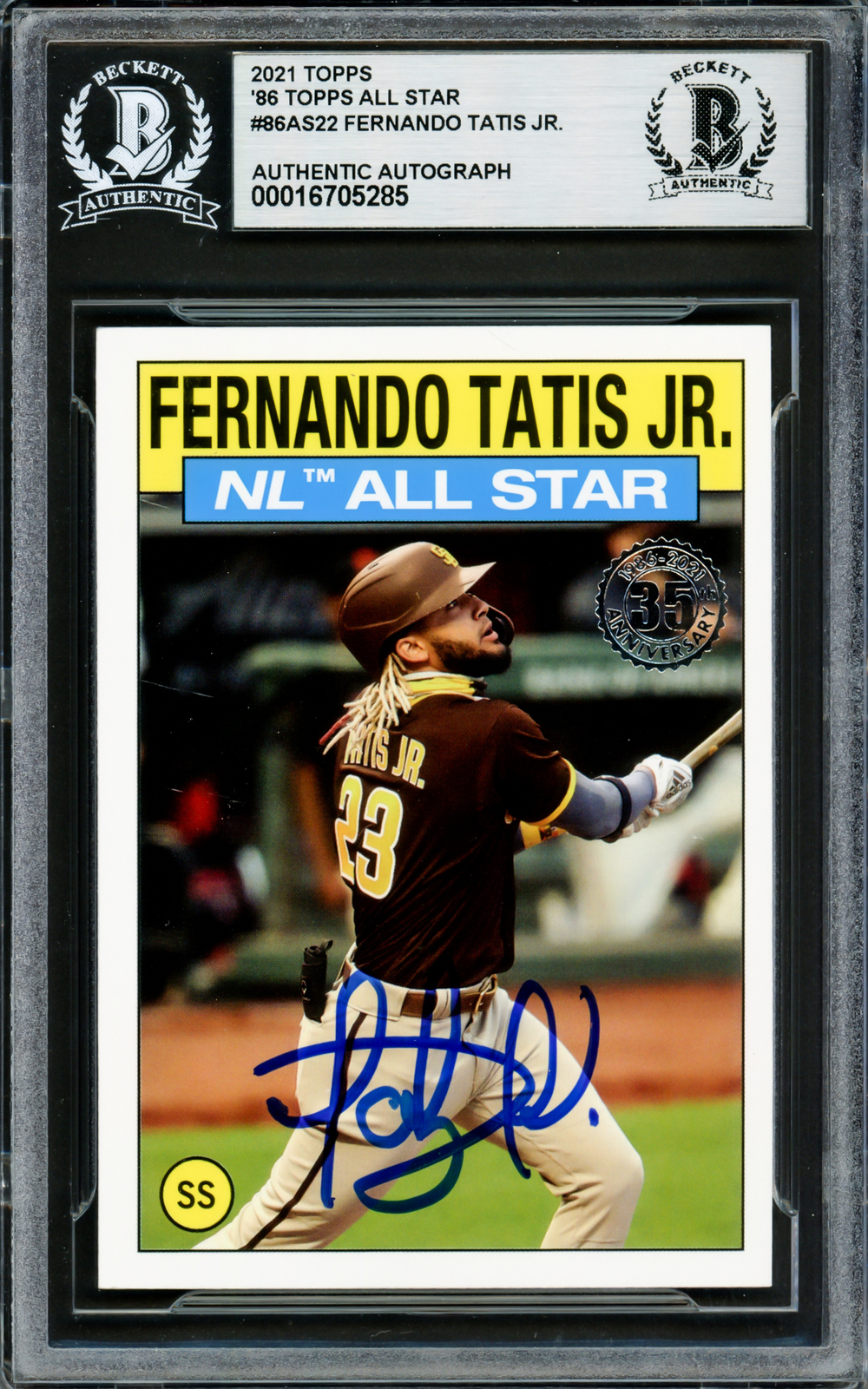 Fernando Tatis Jr. Autographed 2021 Topps 35th Anniversary Card Beckett ...