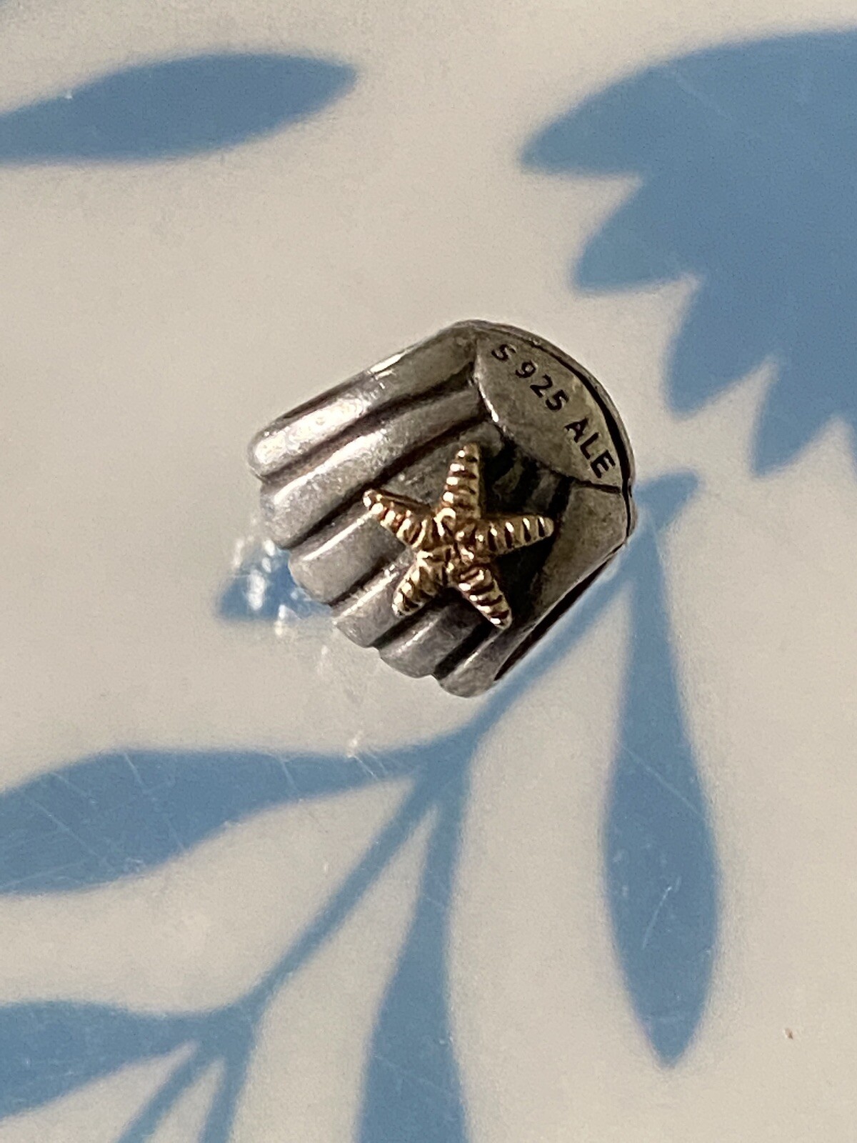 PANDORA ALE 2 Sided 925 CLAM SHELL 14k Gold Starfish … - Gem
