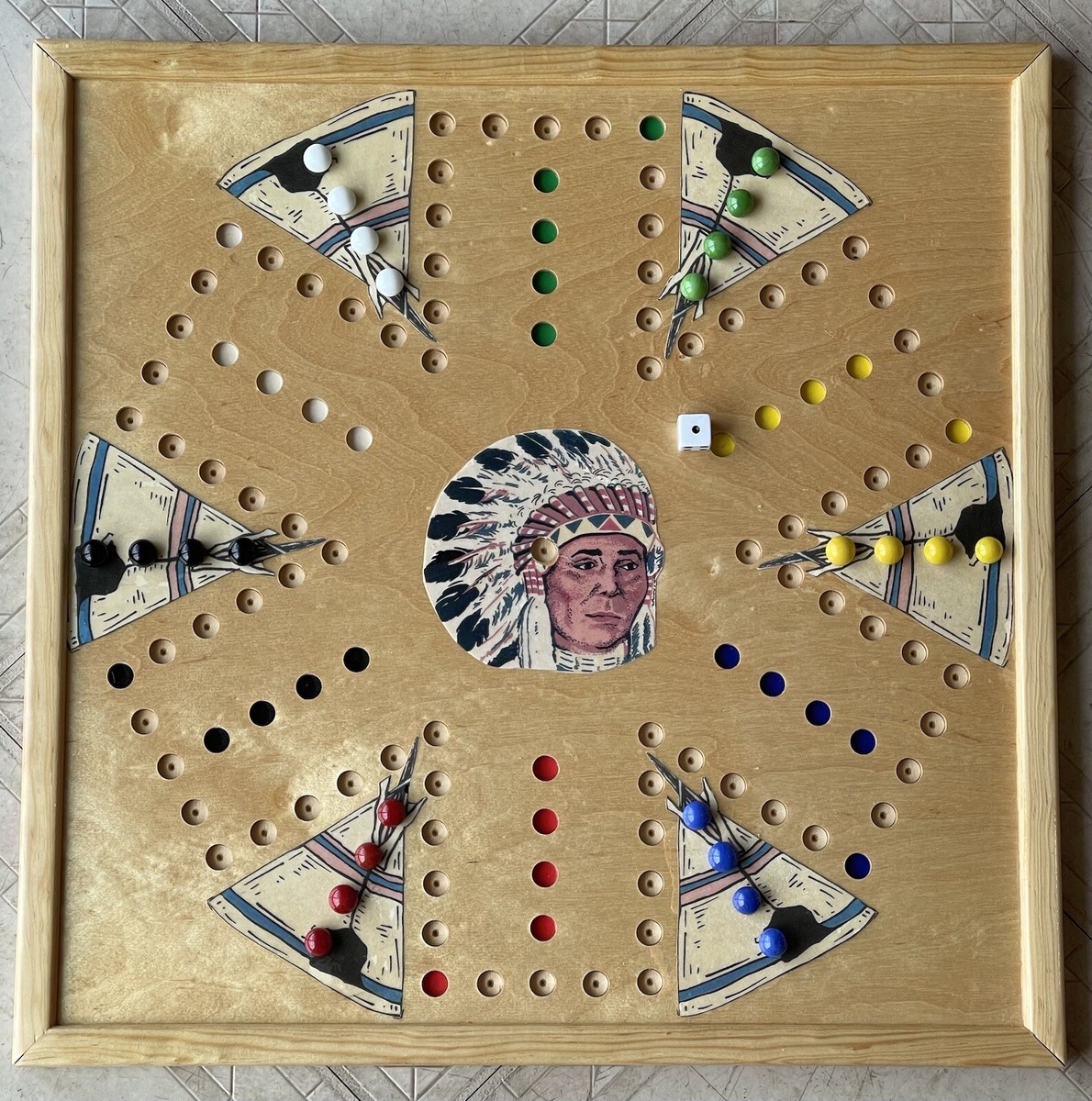 Wahoo Board Game Original Marble Game Wahoo Board Game Double Sided