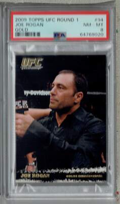PSA 8 NM-MT Joe Rogan 2009 Topps UFC Round 1 #94 Rookie Card Thick Gold ...