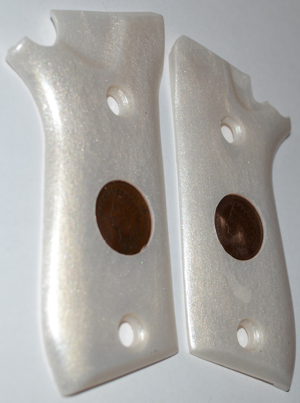 Taurus PT58, PT92 compact decocker grips pearl white plastic +Indian ...