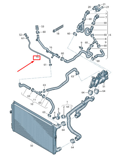 NEW VW GOLF SPORTSVAN AM ENGINE COOLANT WATER PIPE 04C121064A NO DUTY ...