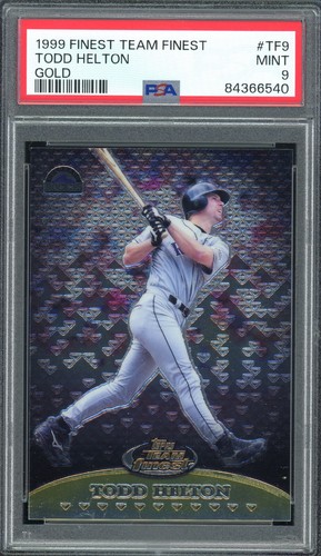 Todd Helton 1999 Topps Finest - Team Finest Gold Refractor PSA 9 #031/ ...