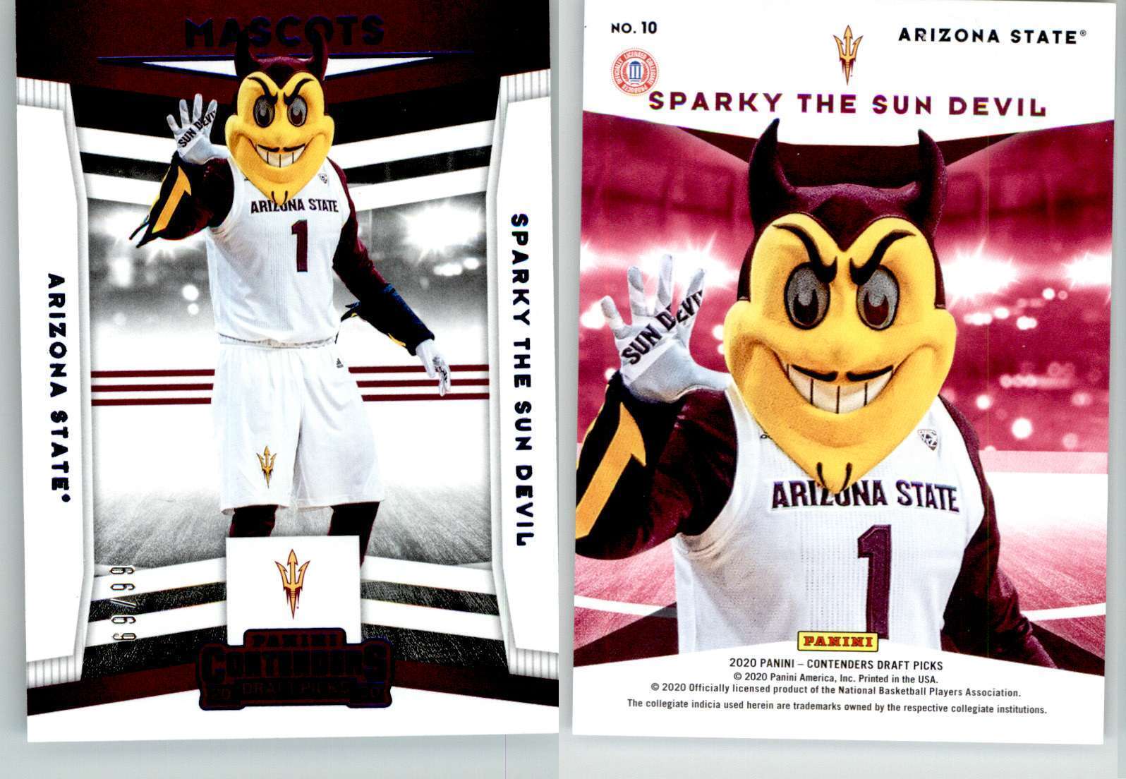 Sparky the Sun Devil 2020 Contenders Draft Mascots Blue #10 /99 Arizona ...