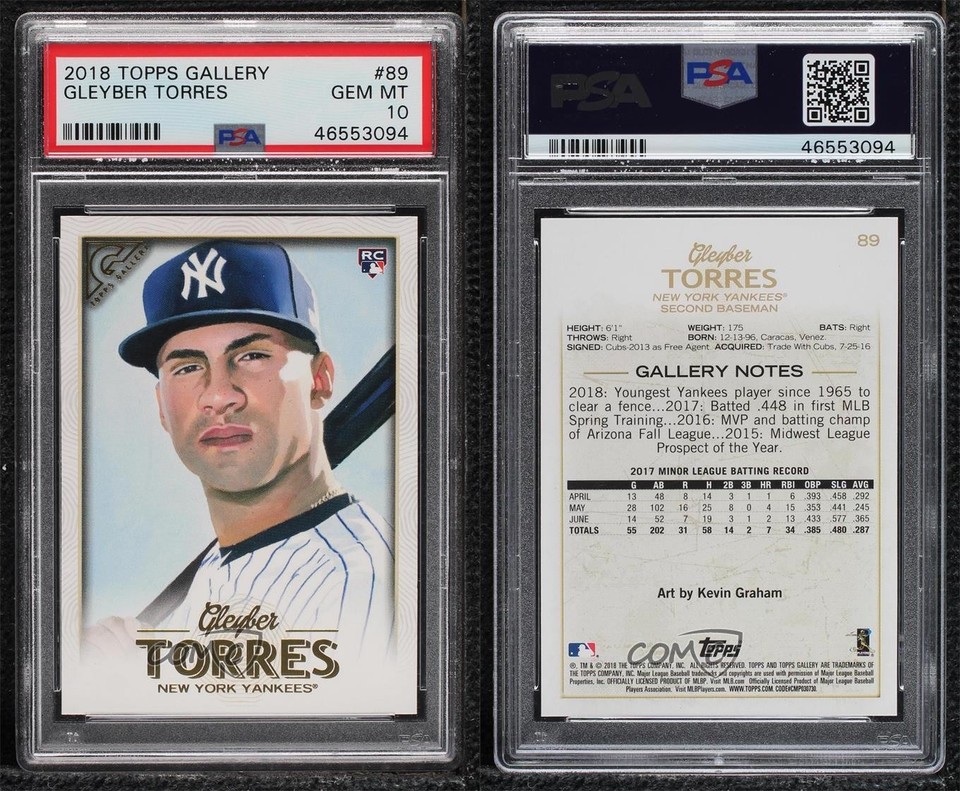 2018 Topps Gallery Gleyber Torres #89 PSA 10 GEM MT 7xr | eBay