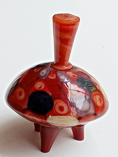 Art Glass Perfume Bottle By Richard Clements. Multicoloured with brown ...