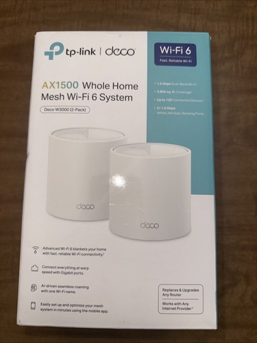 TP-Link AX1500 W-Fi 6 Dual-Band Home Mesh Router System Deco - W3000 (2 ...