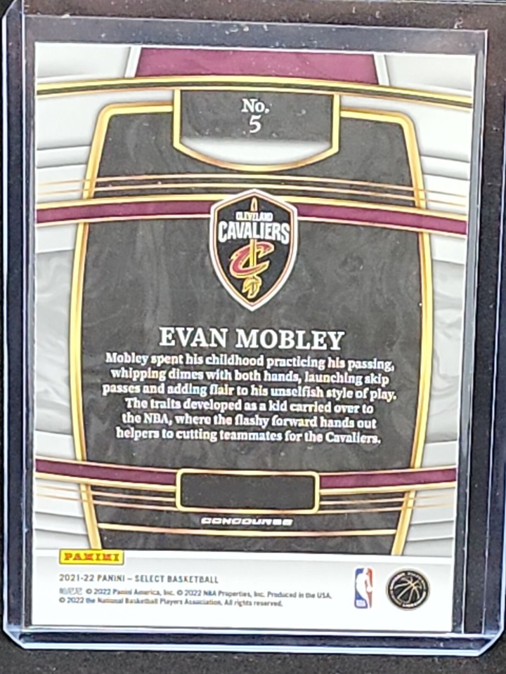 2021-22 Panini Select EVAN MOBLEY Blue Concourse #5 Cavs RC Rookie ...
