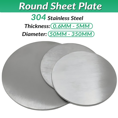STAINLESS STEEL Blank Round DISCS 304 Grade Sheet Metal Plate Laser Cut ...