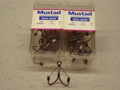 Mustad W3551 Weedless Treble Hooks, (Two 5 Packs) 10 Hooks, Size 1/0 | eBay