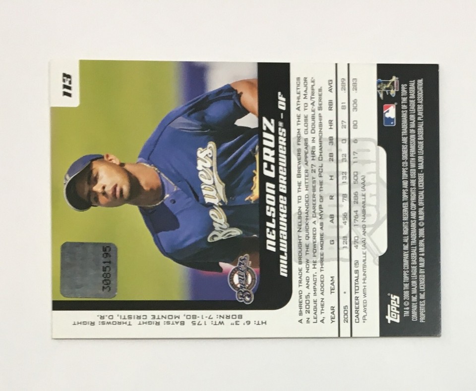2006 Topps Co-Signers Nelson Cruz Autograph Auto | eBay