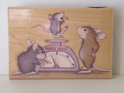 House Mouse stamp WEIGHING BABY Retired stampabilities scale | eBay