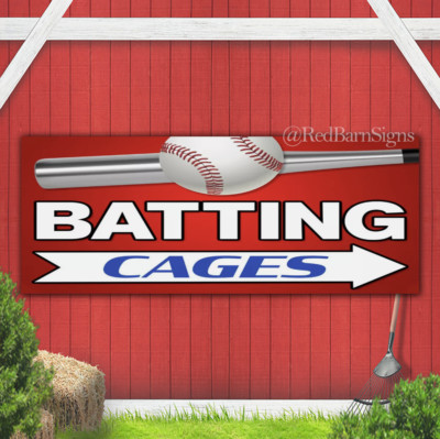 Batting Cages indoor outdoor banner sign | eBay