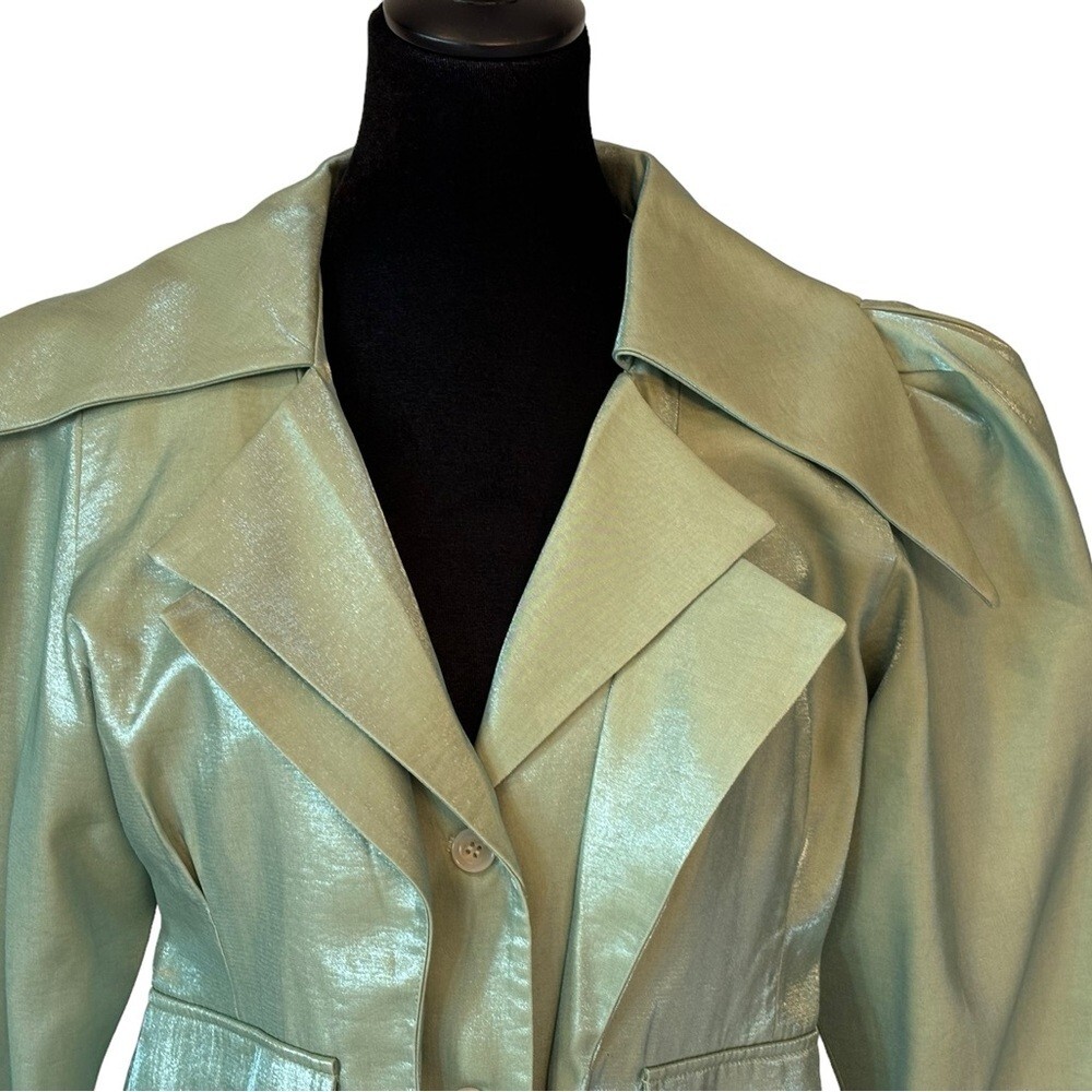 Metallic Sheen Belted Jacket | eBay