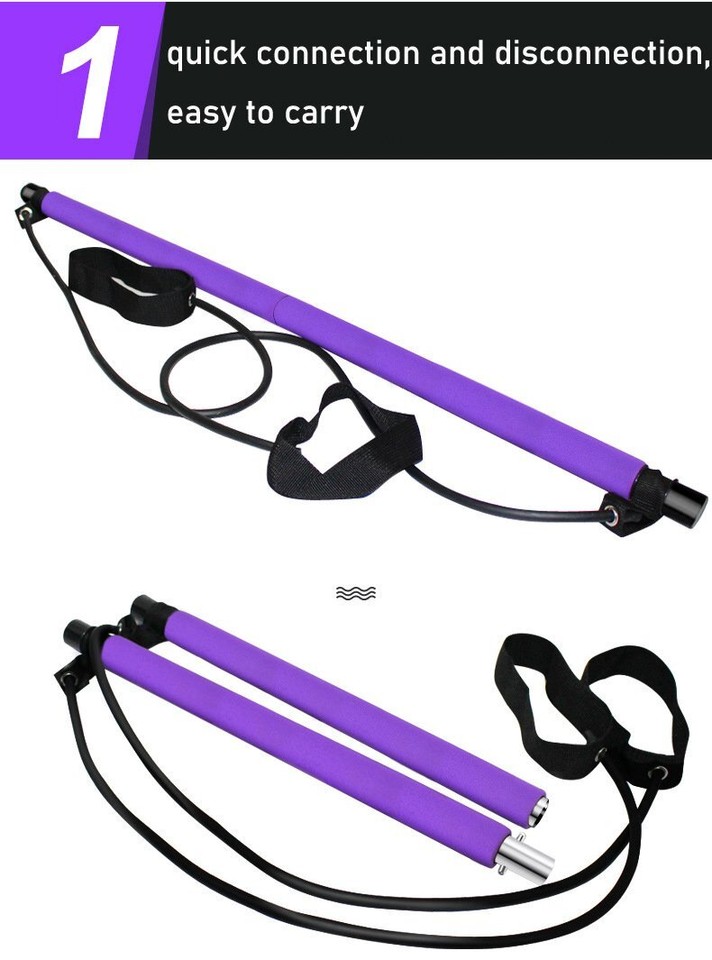 Portable Pilates Stretch Rope Gym Stick Yoga Exercise Bar Pilates ...