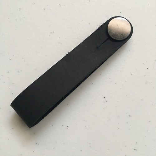 Black Leather Acoustic Guitar Headstock Strap Button, Custom w/ Gun ...