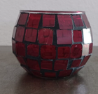 Red Mosaic Glass Candle Holder 3.55"×2.77" | eBay