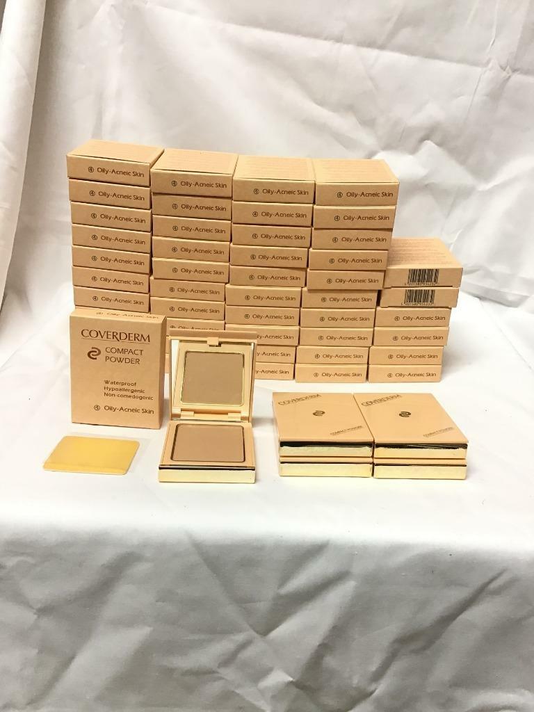 52 COVERDERM COMPACT POWDER OILY ACNEIC SKIN #4 WATERPROOF 0.42oz 12g ...