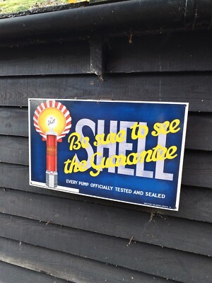 Shell Enamel Sign shell Petrol Pump Sign lubricating oil motor oil ...