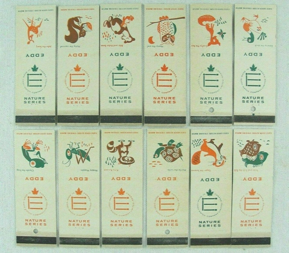(12) Vintage "CARTOON NATURE SERIES" Eddy Matchbook Co. Covers | eBay