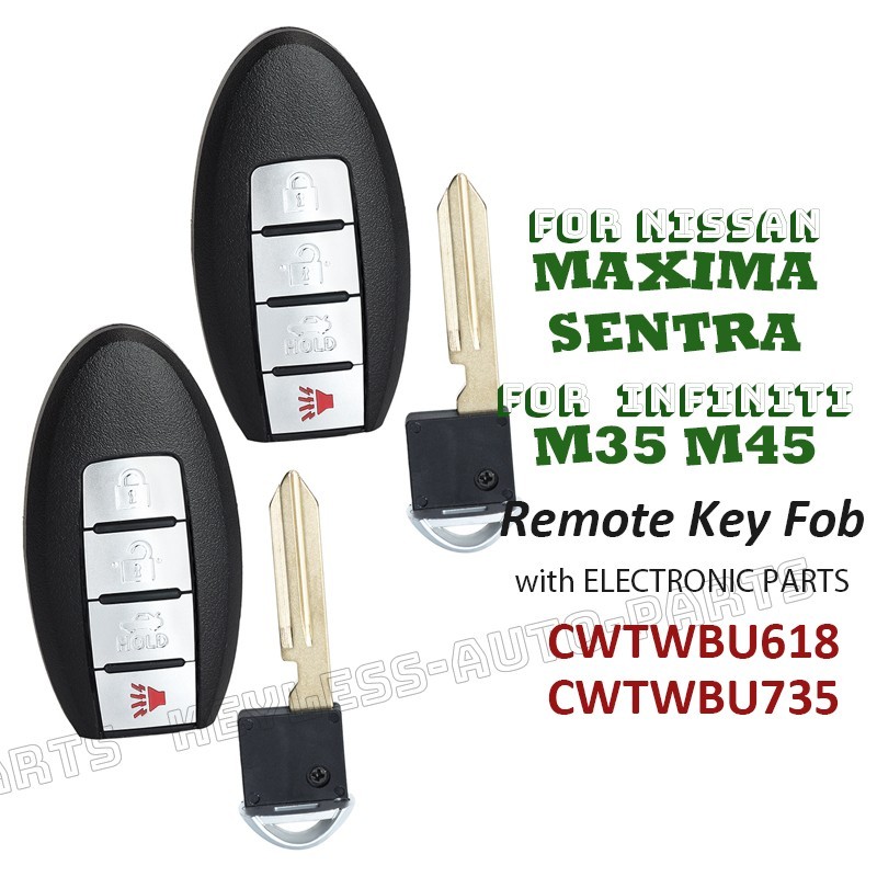 2x CWTWBU735 CWTWBU618 for Infiniti M35 M45 2007 2008 2009-2012 Remote ...