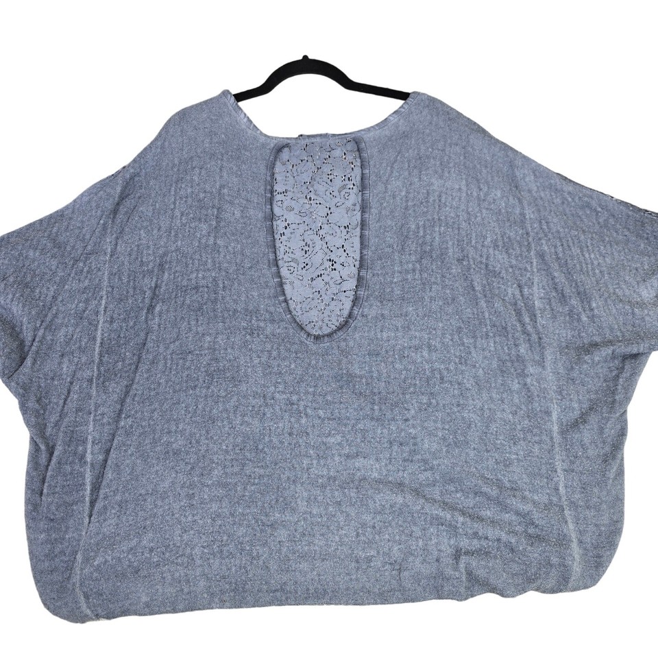 Mycesare Top Womens 1X Transparent Blue Floral Lace Angora Nylon ...