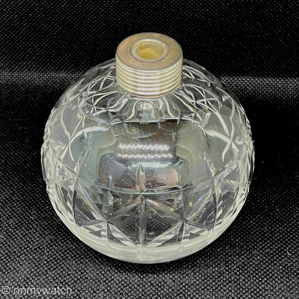 Victorian ENGLISH Perfume Bottle ANTIQUE Lead Crystal GLaSs STERLING ...