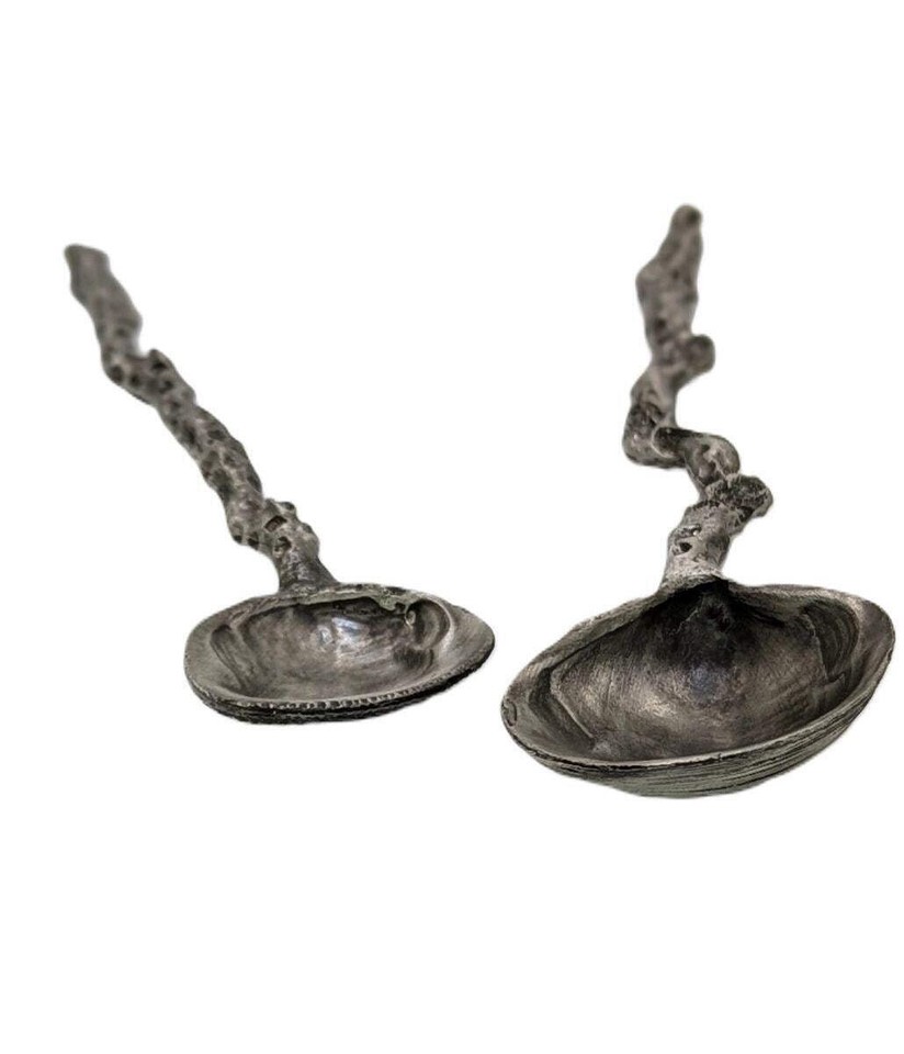 Coral/Seashell Pewter Spoons Set Nature Inspired Decor | eBay