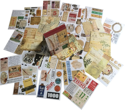 Scrapbooking Sticker Material Paper Set 50PCS Vintage Letters Article ...