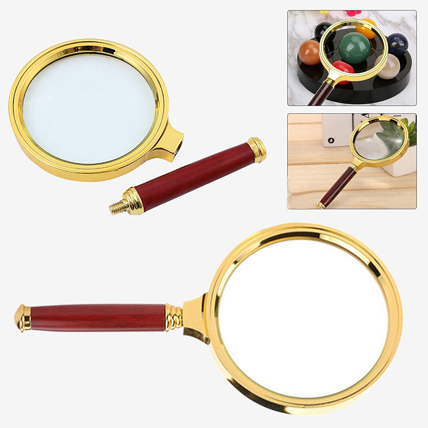 60mm Handheld Magnifying Glass 15x Magnifier Loupe Reading Jewelry Aid ...