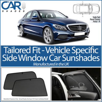 MERCEDES C CLASS 4DR 14-21 W205 CAR SHADES UK TAILORED UV SIDE WINDOW ...