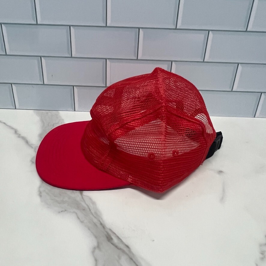 5 Panel Mesh Blank Red Hat Buckle Back Lightweight Mesh Vented ...